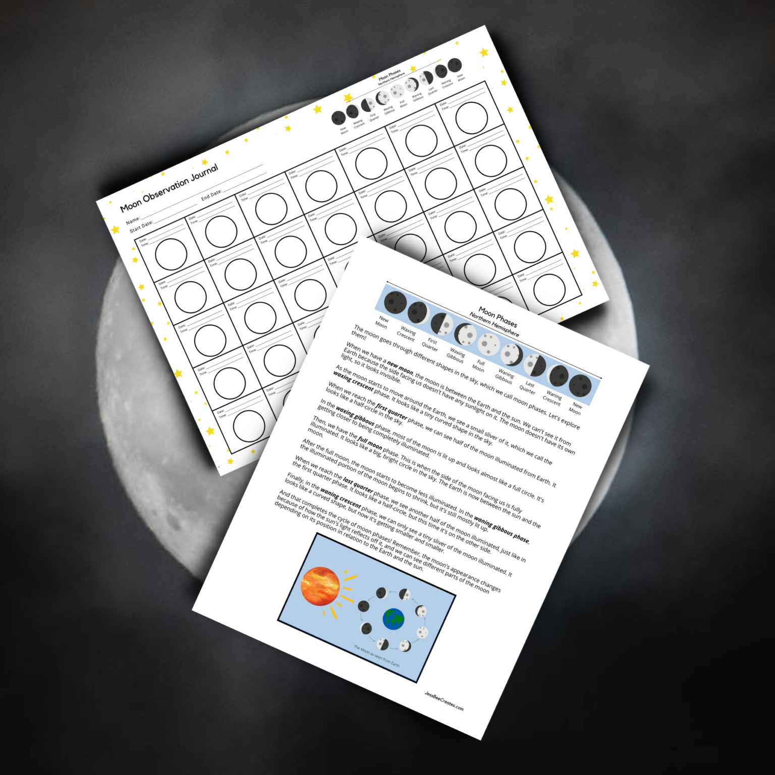 Free Printable Moon Observation Journal – JessBeeCreates.com